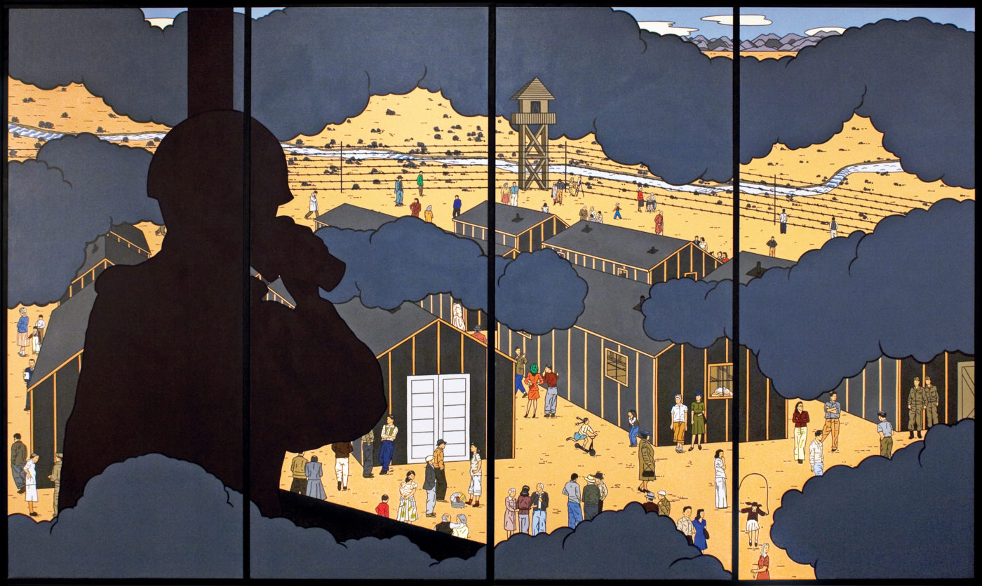 Roger Shimomura; American Infamy #2, 2006; Acrylic on canvas: 72 x 120 ...